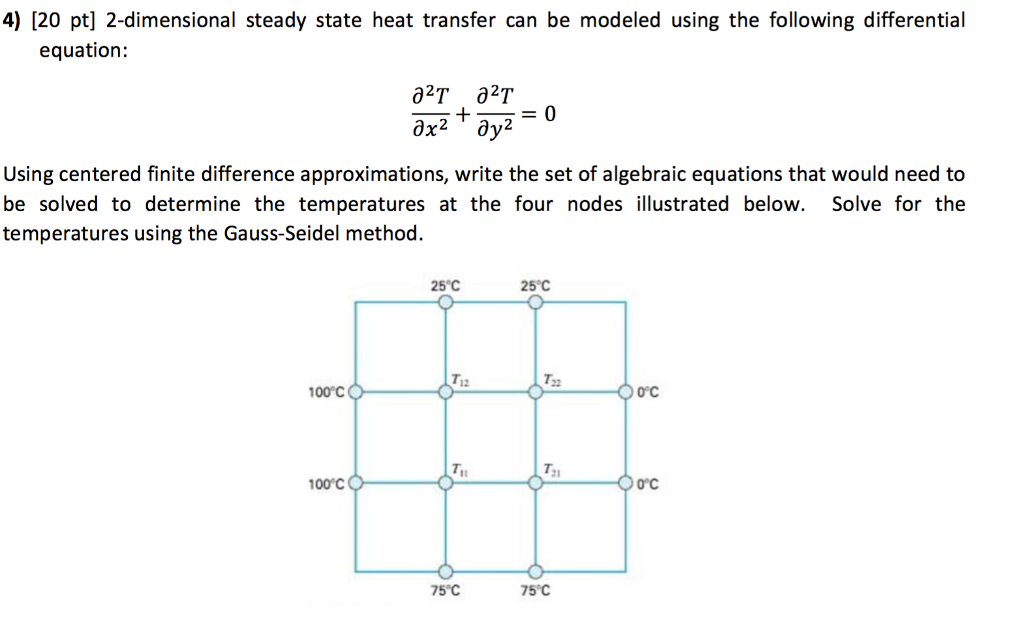 Solved 2-dimensional steady state heat transfer can be | Chegg.com