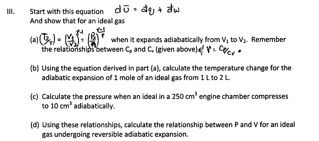 Start with this equation du = dv + dw And show that | Chegg.com