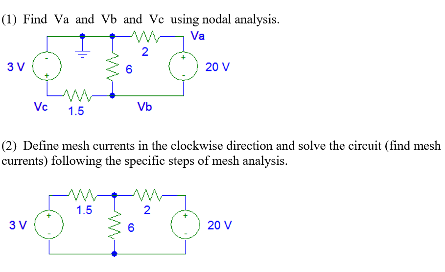 Solved Find V_a and V_b and V_c using nodal analysis. | Chegg.com