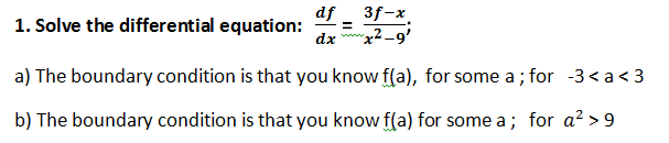 Solved Solve the differential equation: df/dx = 3f - x/x^2 - | Chegg.com