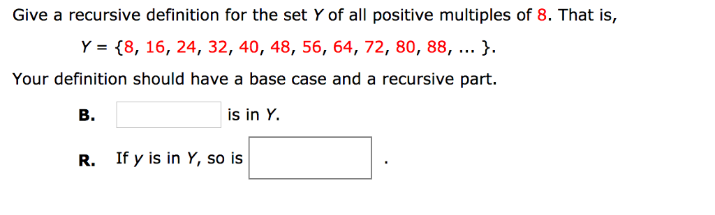 Solved Give a recursive definition for the set Y of all | Chegg.com