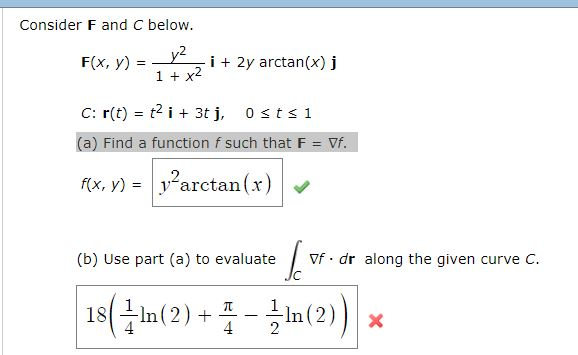 Solved Consider F and C below. F(x, y)i 2y arctan(x) j 1 + X | Chegg.com