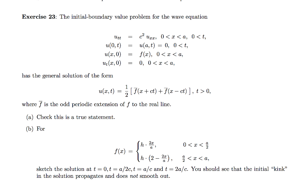 Solved Exercise 23: The initial-boundary value problem for | Chegg.com