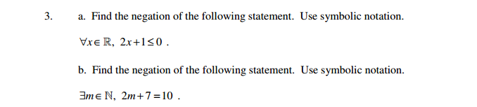 Solved Find the negation of the following statement. Use | Chegg.com