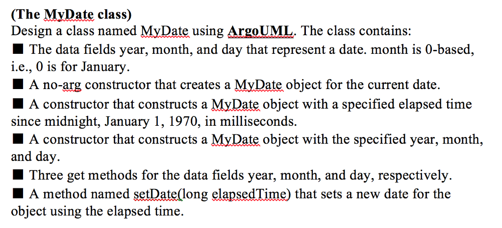 Solved (The MyDate class) Design a class named MyDate using | Chegg.com