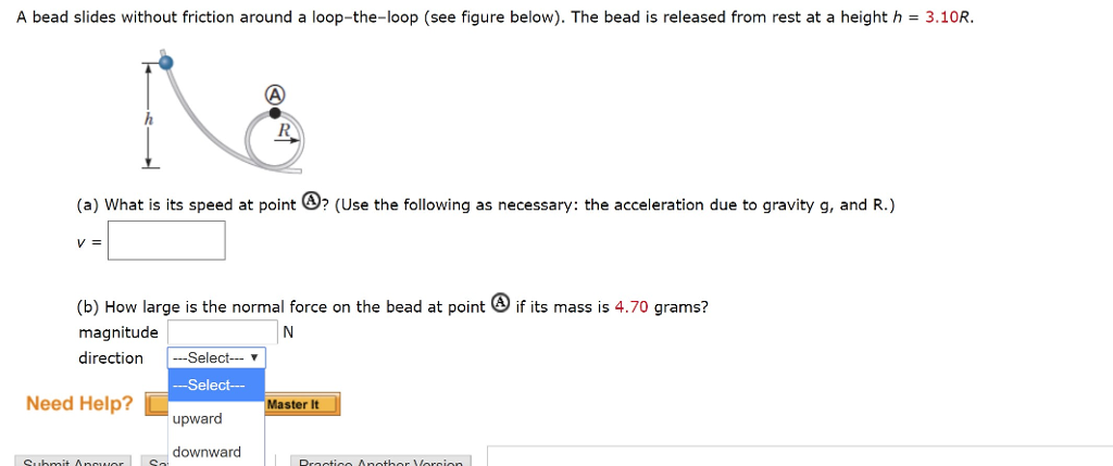 Solved A bead slides without friction around a loop-the-loop | Chegg.com