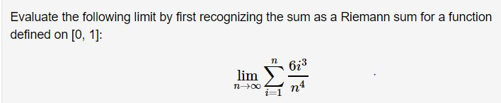 Solved Evaluate the following limit by first recognizing the | Chegg.com