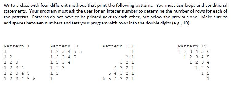Solved I have the first pattern of this lab, now just need | Chegg.com