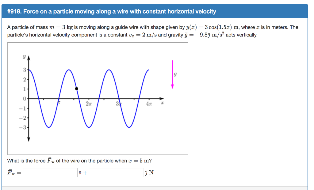 Solved A particle of mass m = 3 kg is moving along a guide | Chegg.com