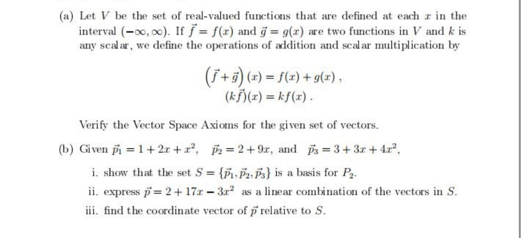Solved (a) Let V be the set of real-valued functions that | Chegg.com