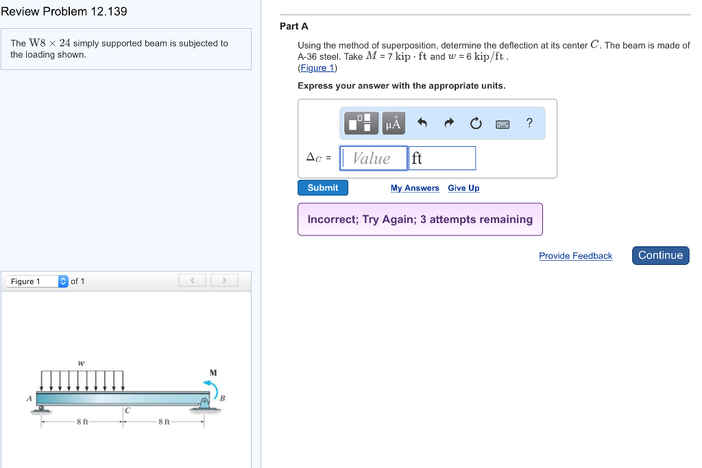 Solved The W8 times 24 simply supported beam is subjected to | Chegg.com