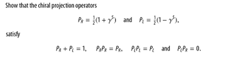 Show that the chiral projection operators P_R = 1/2 | Chegg.com