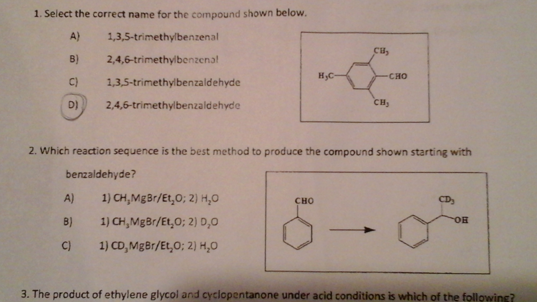 Solved Select The Correct Name For The Compound Shown Below