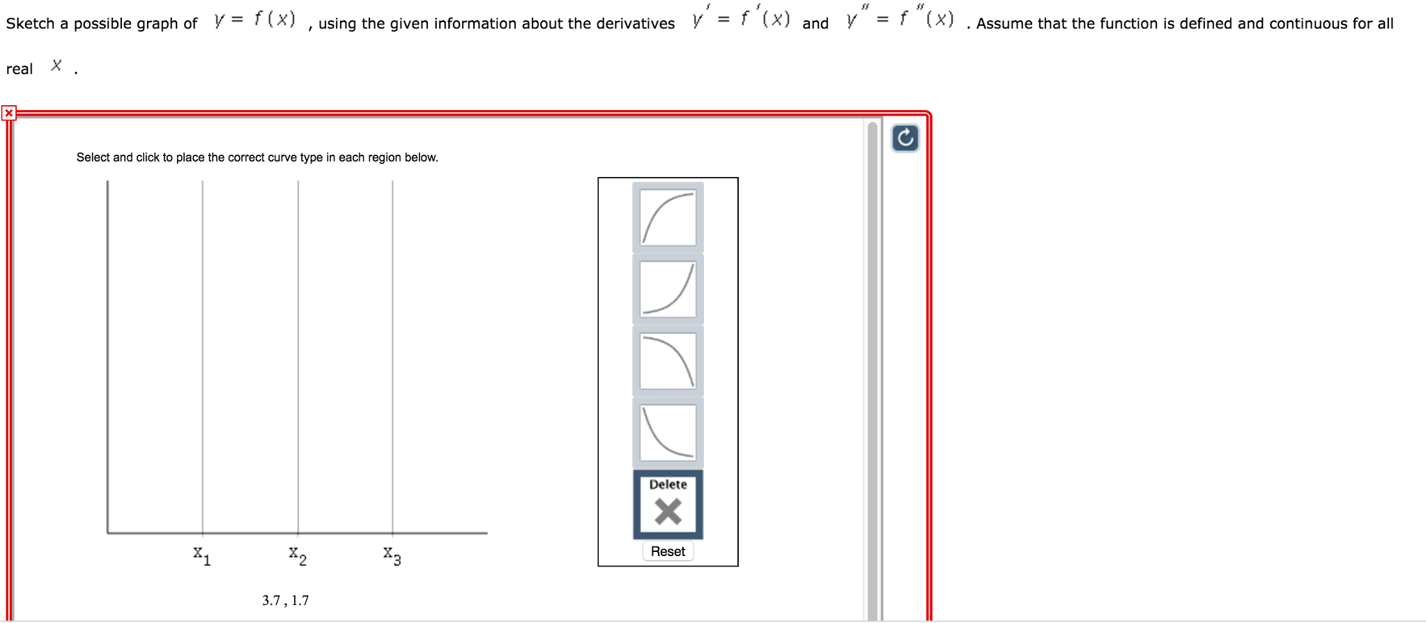 Solved sketch a possible graph of y f (X using the given | Chegg.com