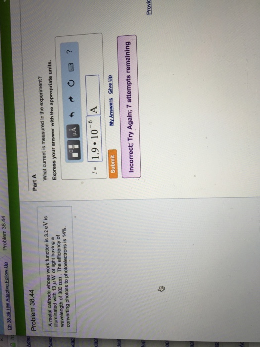 Solved A metal cathode whose work function is 3.2 eV is | Chegg.com