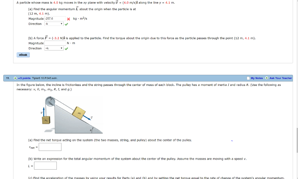 Solved A particle whose mass is 4.0 kg moves in the xy plane | Chegg.com