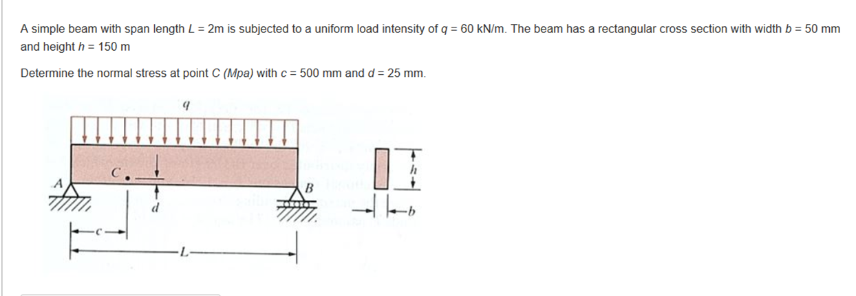 Solved A simple beam with span length L = 2m is subjected to | Chegg.com