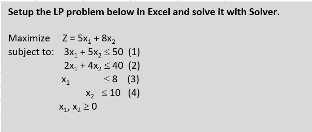 Solved THIS PROBLEM NEEDS TO BE SOLVED USING EXCEL SOLVER | Chegg.com