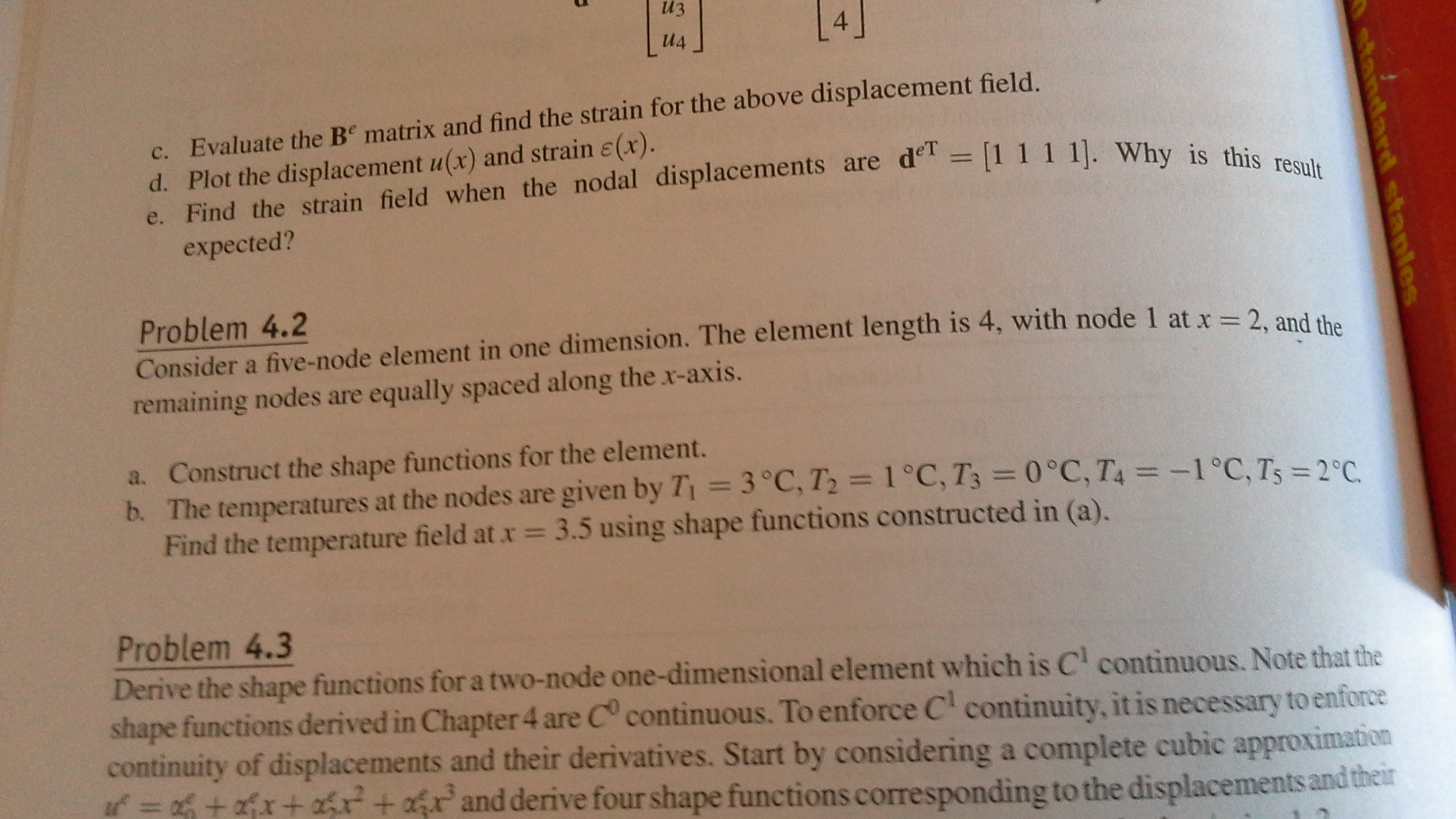 Solved Consider a five-node element in one dimension. The | Chegg.com