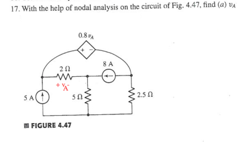 Solved 17. With the help of nodal analysis on the circuit of | Chegg.com