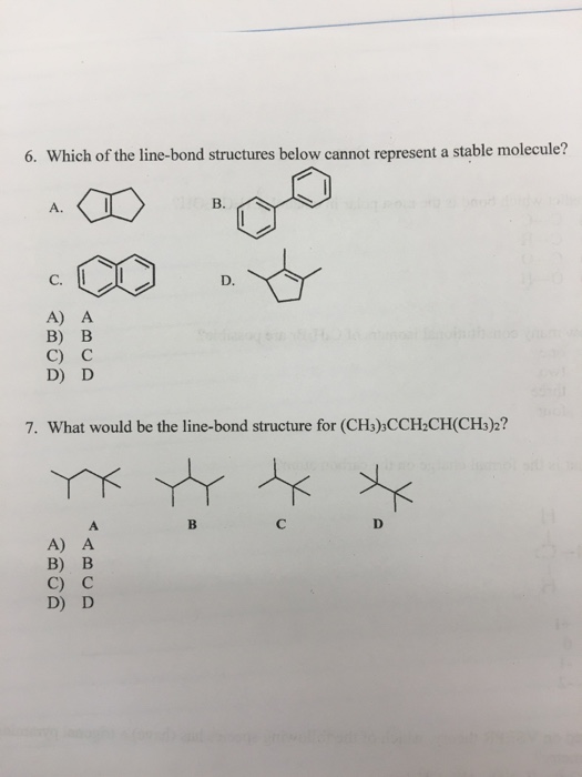 Solved Which of the line-bond structures below cannot | Chegg.com