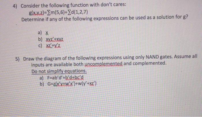 Solved Consider the following function with don't cares: | Chegg.com