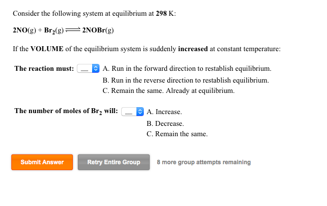Solved Consider the following system at equilibrium at 298 | Chegg.com