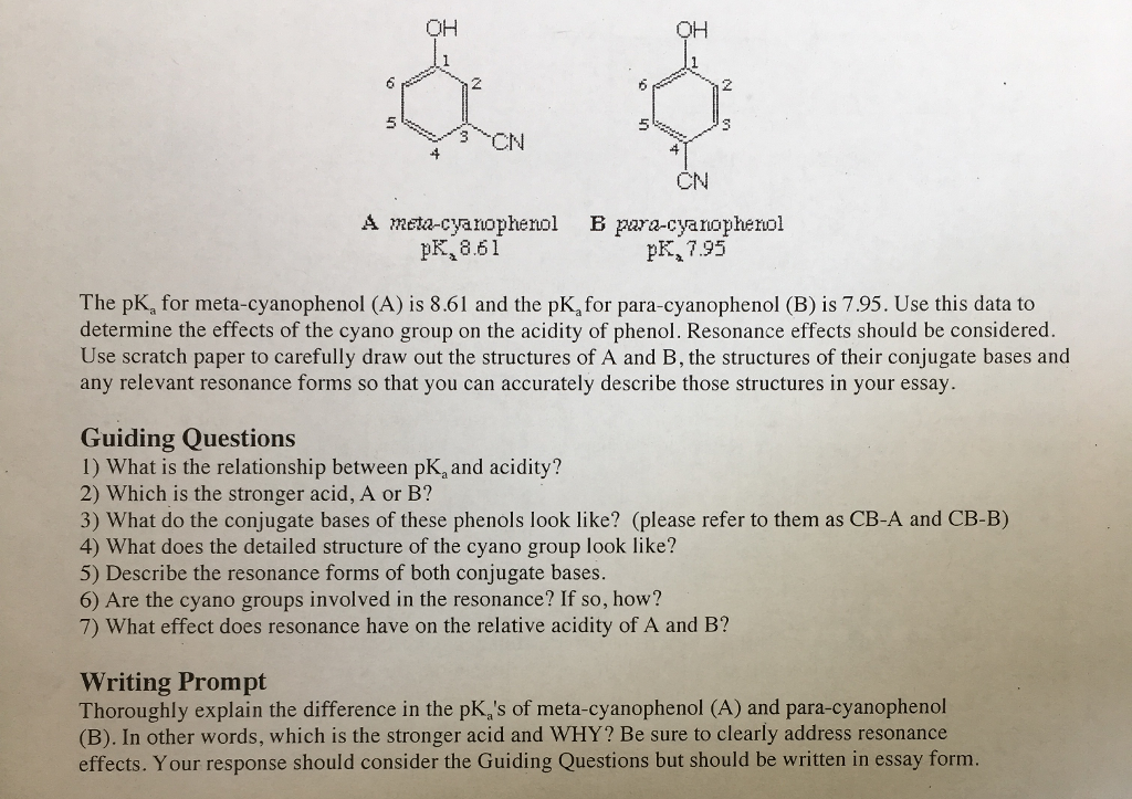 Solved OH OH 2 5 5 4 CN A meta-cyanophenol pR, 8.61 B | Chegg.com