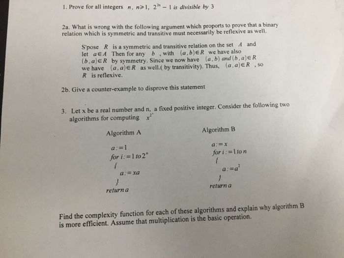Solved Prove for all integers n,n>1, 2 -1 is divisible by 3 | Chegg.com