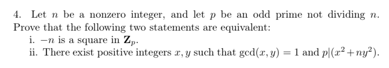 Solved Let n be a nonzero integer, and let p be an odd prime | Chegg.com
