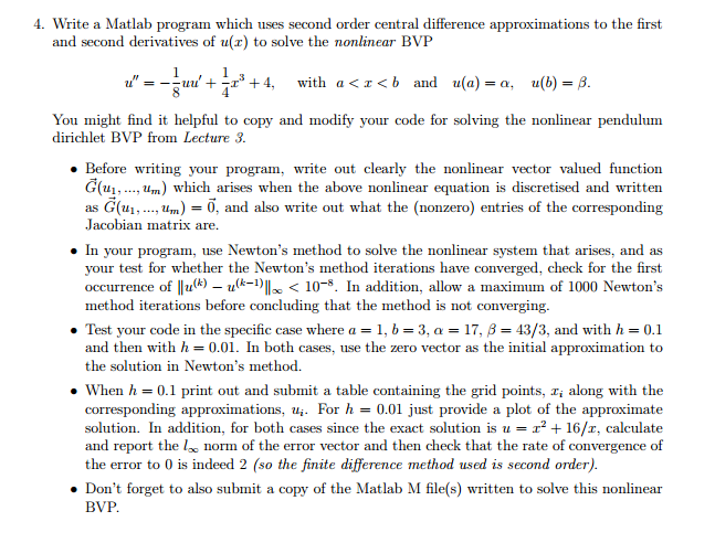 Solved Write a Matlab program which uses second order | Chegg.com