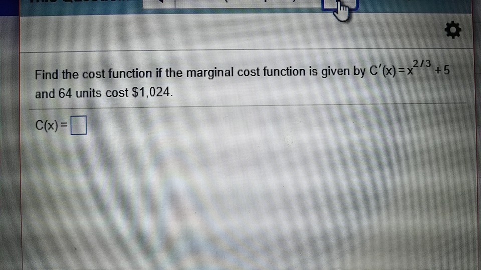 Solved Find the cost function if the marginal cost function | Chegg.com