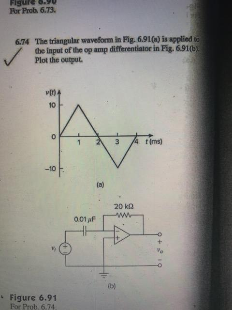 Solved The Triangular Waveform In Fig 6 91 A Is Applied To