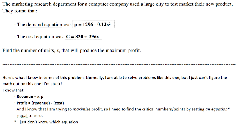 Solved Given the demand equation and the cost equation, find | Chegg.com