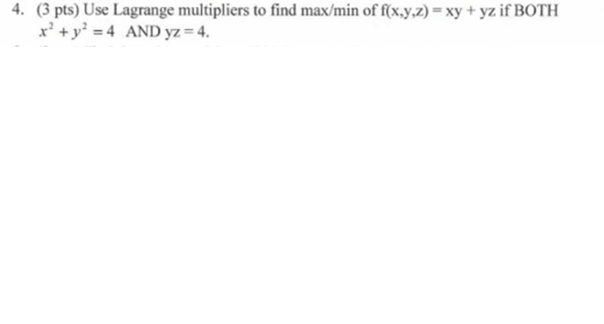Solved Use Lagrange multipliers to find max/min of f(x, y, | Chegg.com