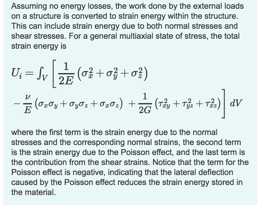 Solved External Work and Strain Energy Learning Goal: Part A | Chegg.com