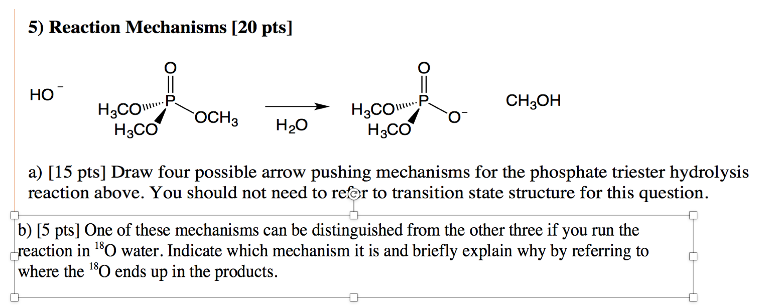 Solved Reaction Mechanisms Draw four possible arrow pushing | Chegg.com