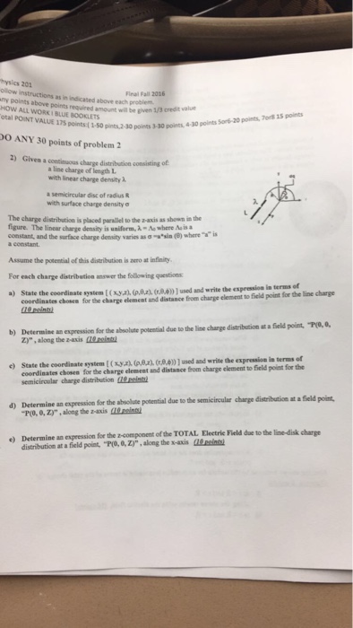 Solved Given a continuous charge distribution consisting of | Chegg.com