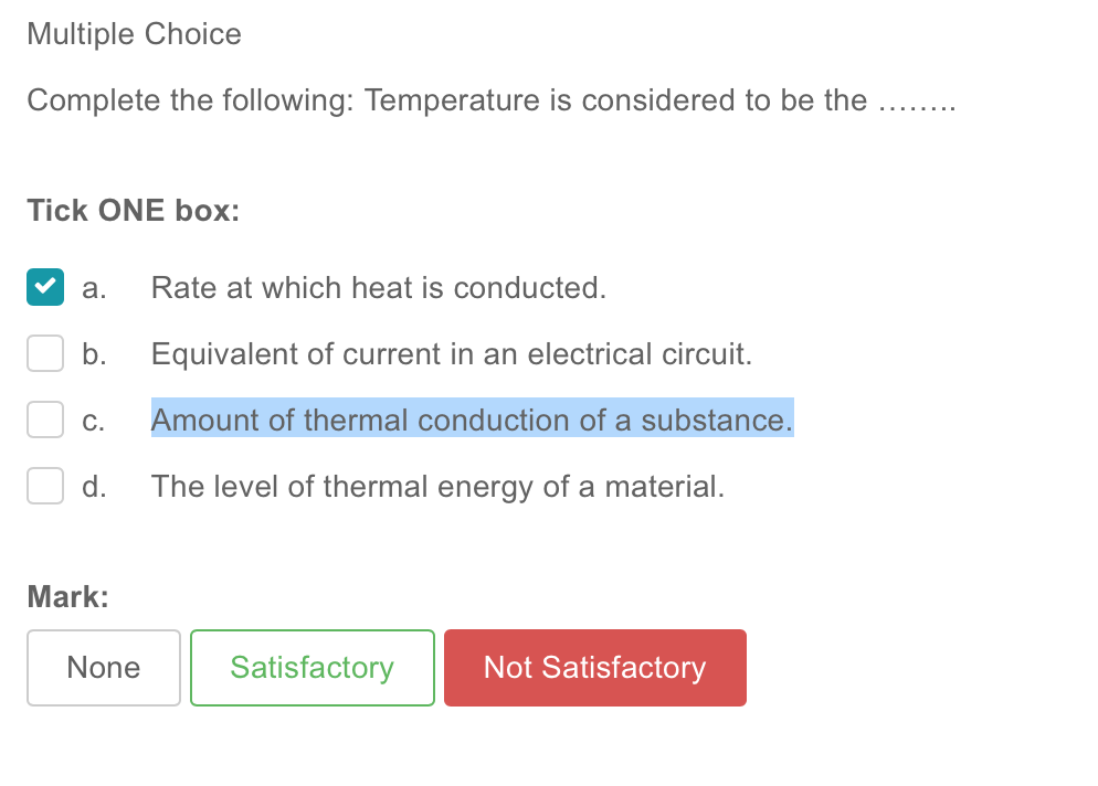 Solved Multiple Choice Complete the following: Temperature | Chegg.com