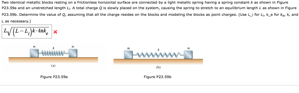 Solved Two identical metallic blocks resting on a | Chegg.com