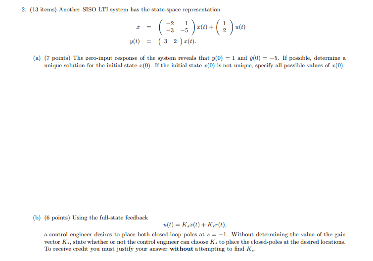 2. (13 items) Another SISO LTI system has the | Chegg.com