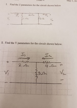 Solved Find the Z parameters for the circuit shown below | Chegg.com