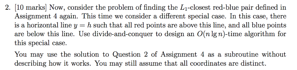 Now, consider the problem of finding the L_1-closest | Chegg.com