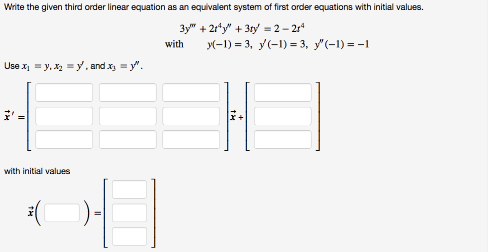 Solved Write The Given Third Order Linear Equation As An 8344