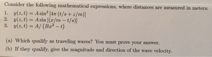 Solved Consider the following mathematical expressions, | Chegg.com
