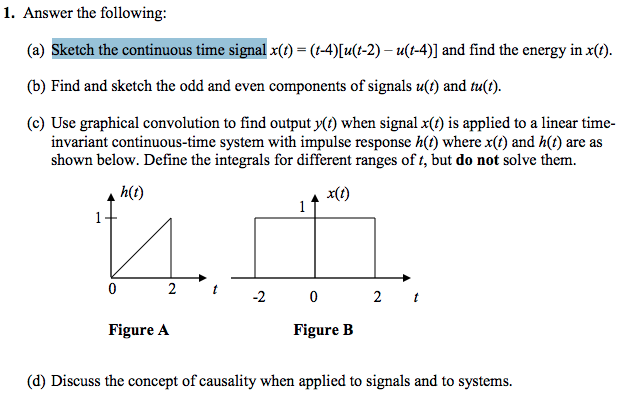 Solved 1. Answer the following: (a) Sketch the continuous | Chegg.com