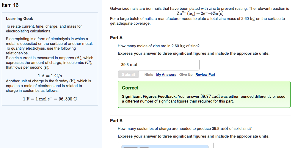 Solved To relate current, time, charge, and mass for | Chegg.com