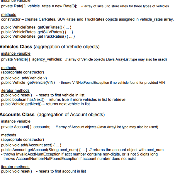 Solved Develop and test the following classes: Vehicle | Chegg.com