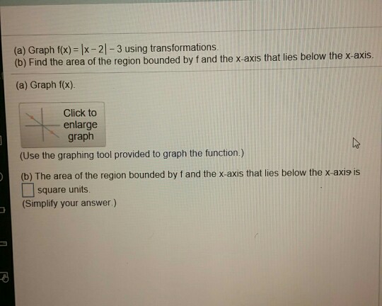 Solved (a) Graph f(x) Ix-2-3 using transformations. (b) Find | Chegg.com