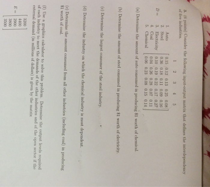 Solved 3. (6 points) Consider the following input-output | Chegg.com